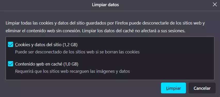נתונים של Firefox