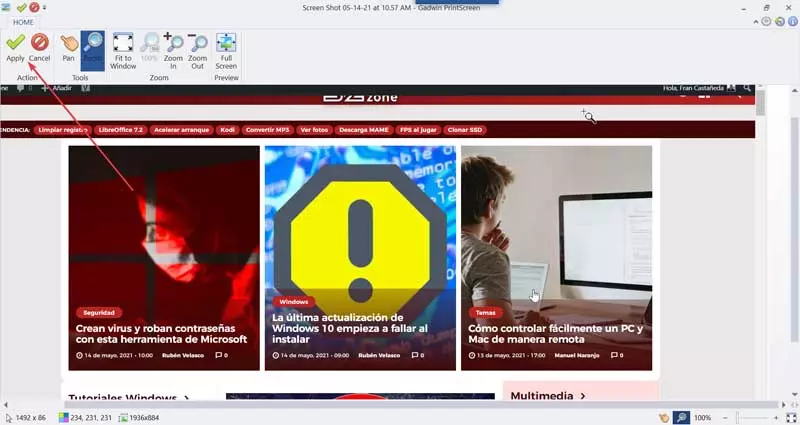 Gadwin PrintScreen vista skjámynd