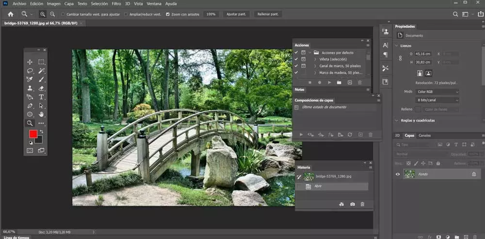 Interfaccia principale di Photoshop