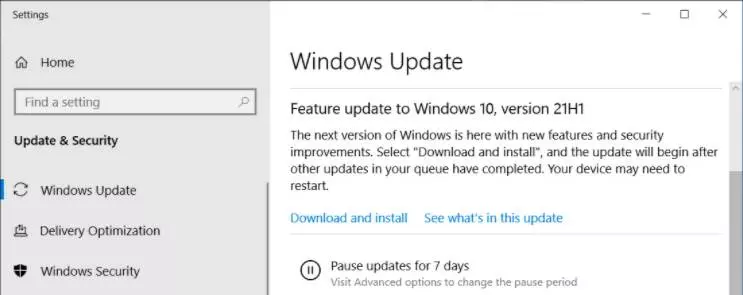 Windows 10 21H1 värskenduse beetaversioon