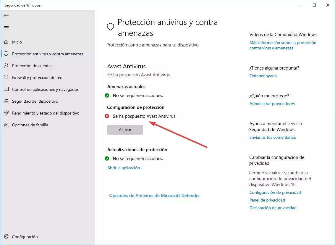 Təhlükəsizlik problemi digər antivirus w10