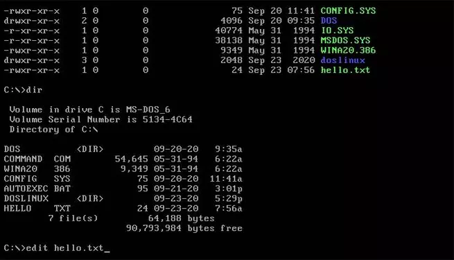 DSL - MS-DOS 3 இல் லினக்ஸ்