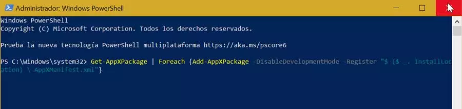 Erregistratu berriro Windows Store PowerShell-ekin