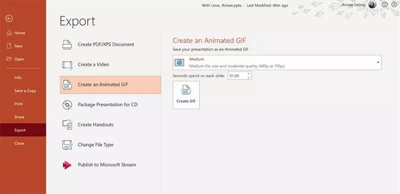 PowerPoint を GIF として保存