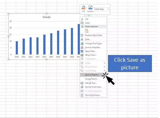 Excel gardar o gráfico como imaxe