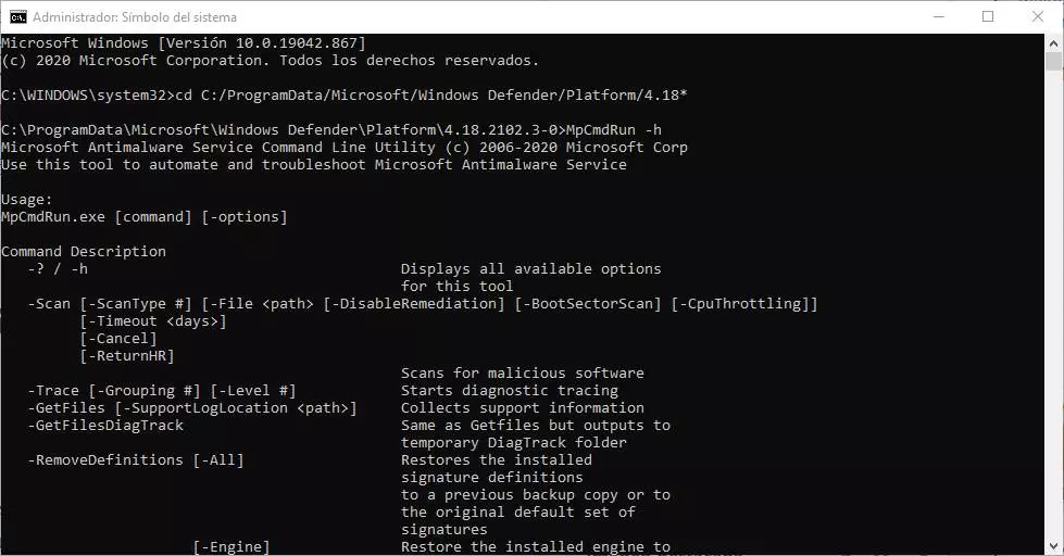 MpCmdRun - Verwenden Sie Windows Defender mit CMD