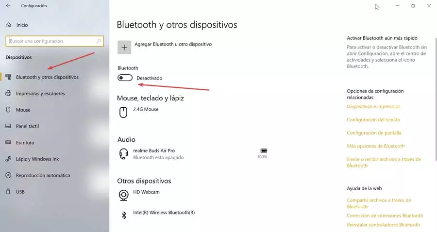 Bluetooth-ро дар Windows хомӯш кунед