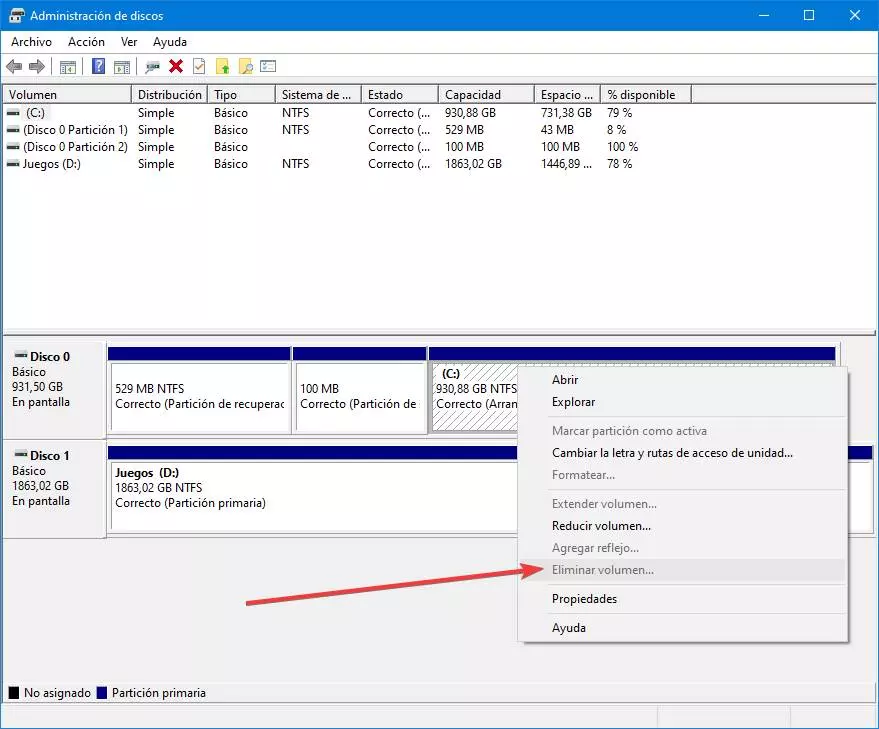 Windows 10 Disk Manager - Partition läschen