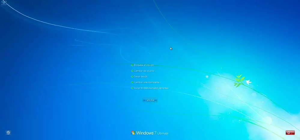 Ctrl + Alt + Delete i Windows 7