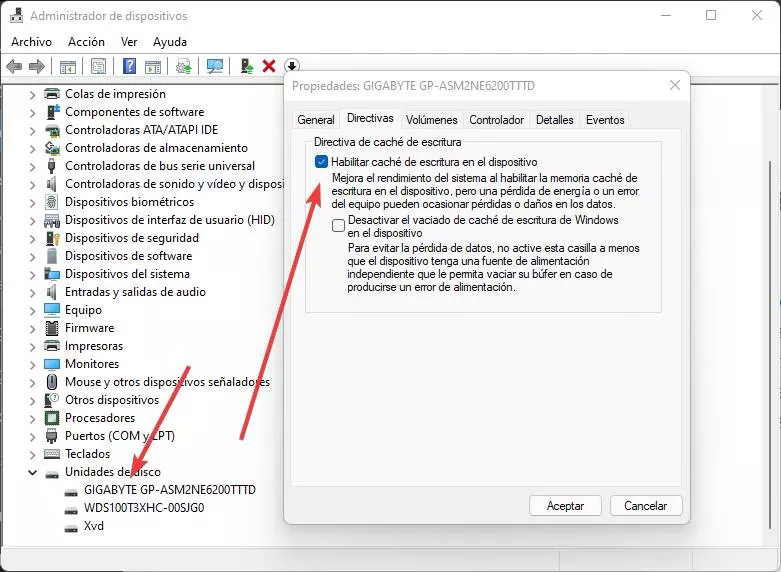 HDD SSD Write Cache