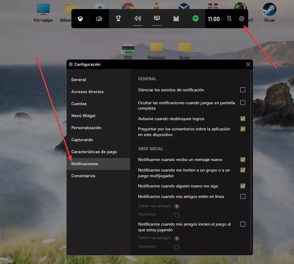 Settings Notifications Game Bar Windows