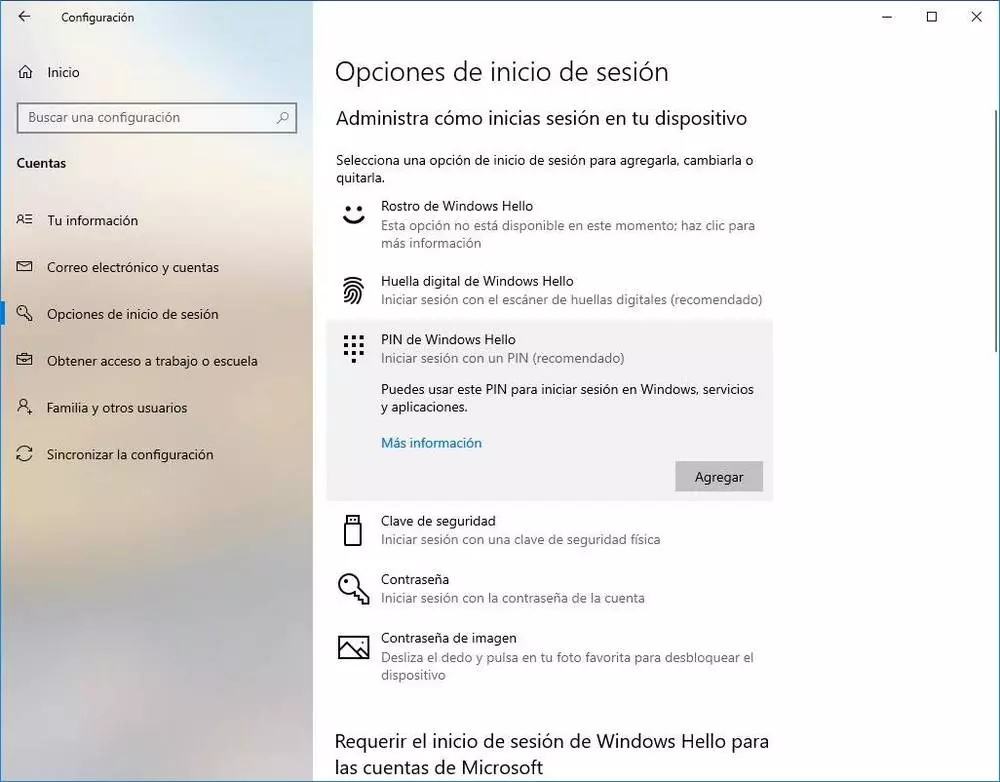 Seta Windows Hello - PIN 1