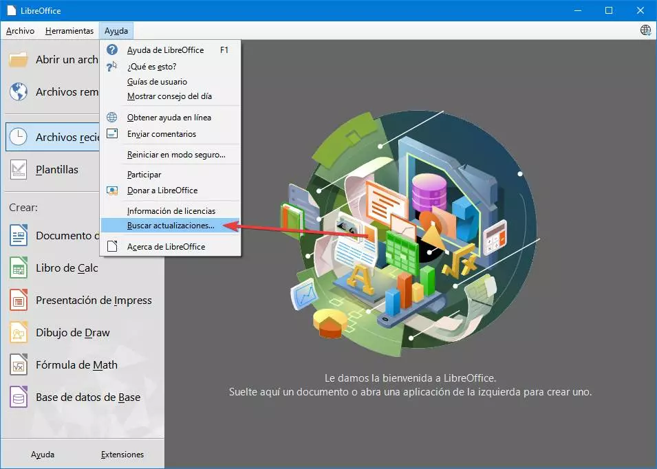 LibreOffice яңартуларын тикшерегез