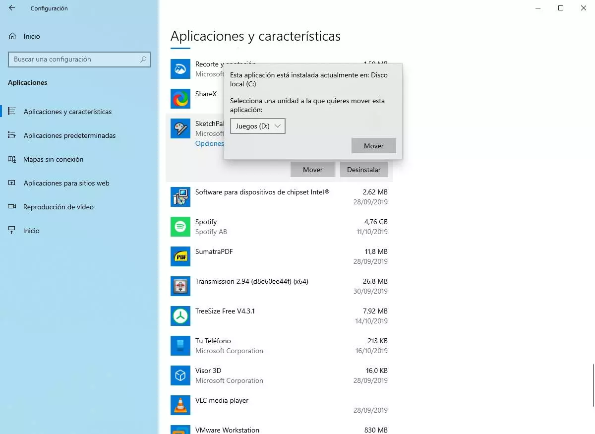 UWP-alkalmazások áthelyezése Windows 10 rendszeren