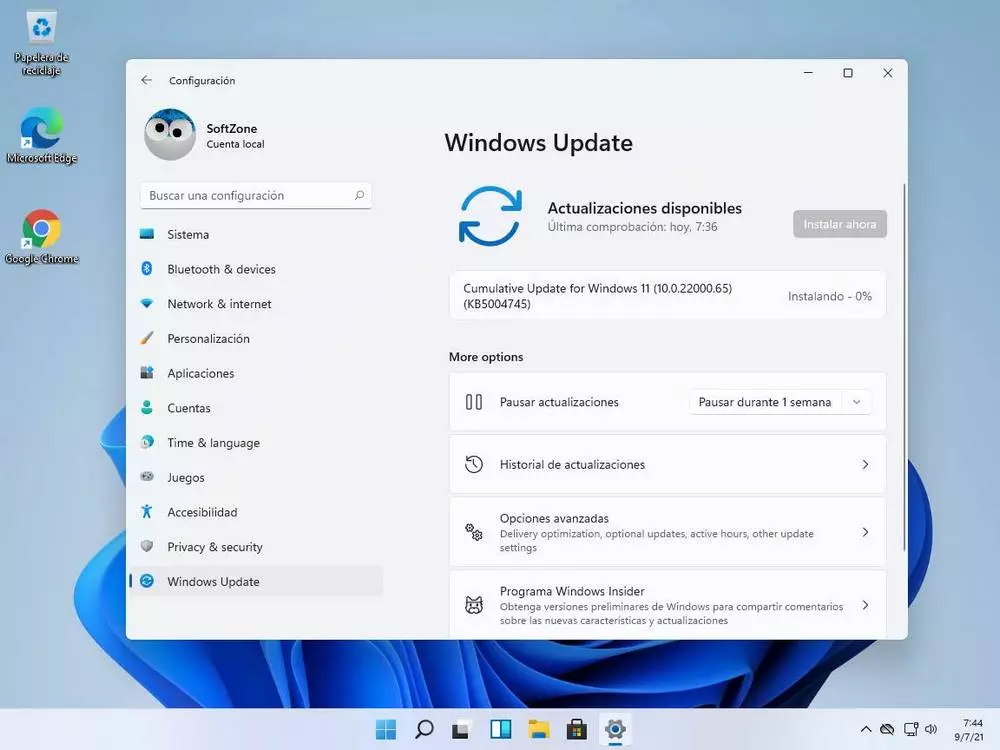 قم بتحديث Windows 11 Build 22000.65