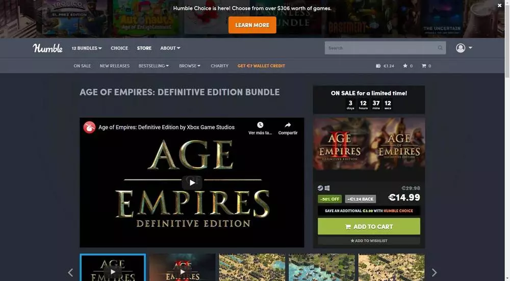 Hnub Nyoog ntawm Empires 1 thiab 2 Definitive Edition Humble Bundle