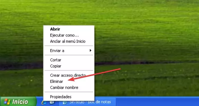 Windows XP Schnellstartleistenverknüpfung entfernen