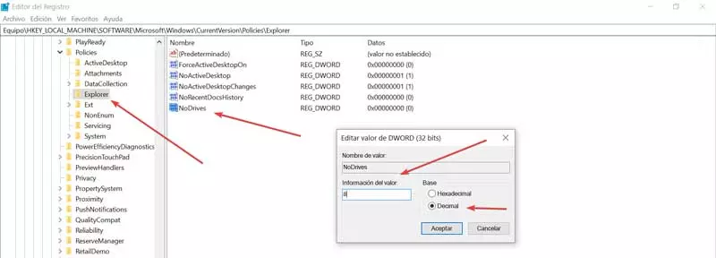 Sembunyikan pemacu menggunakan Registry Editor