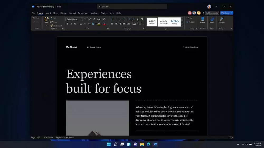 Word Windows 11 dark theme