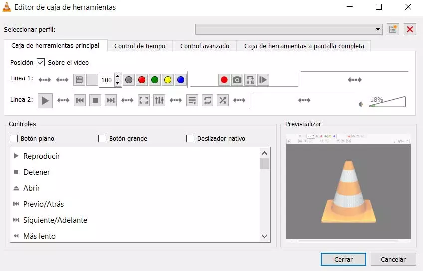 personalizoni ndërfaqen vlc