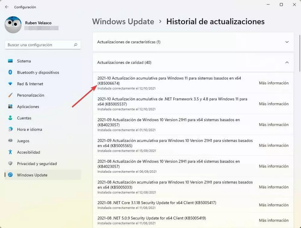 Update security patches October 2021 Windows 11