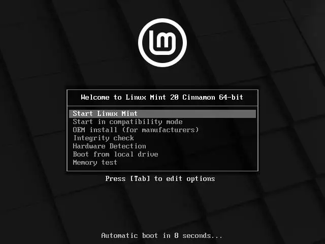 אתחול Linux Mint 20