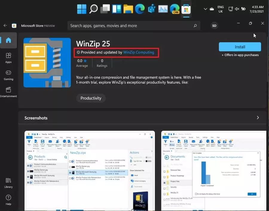 Windows 11 WinZip