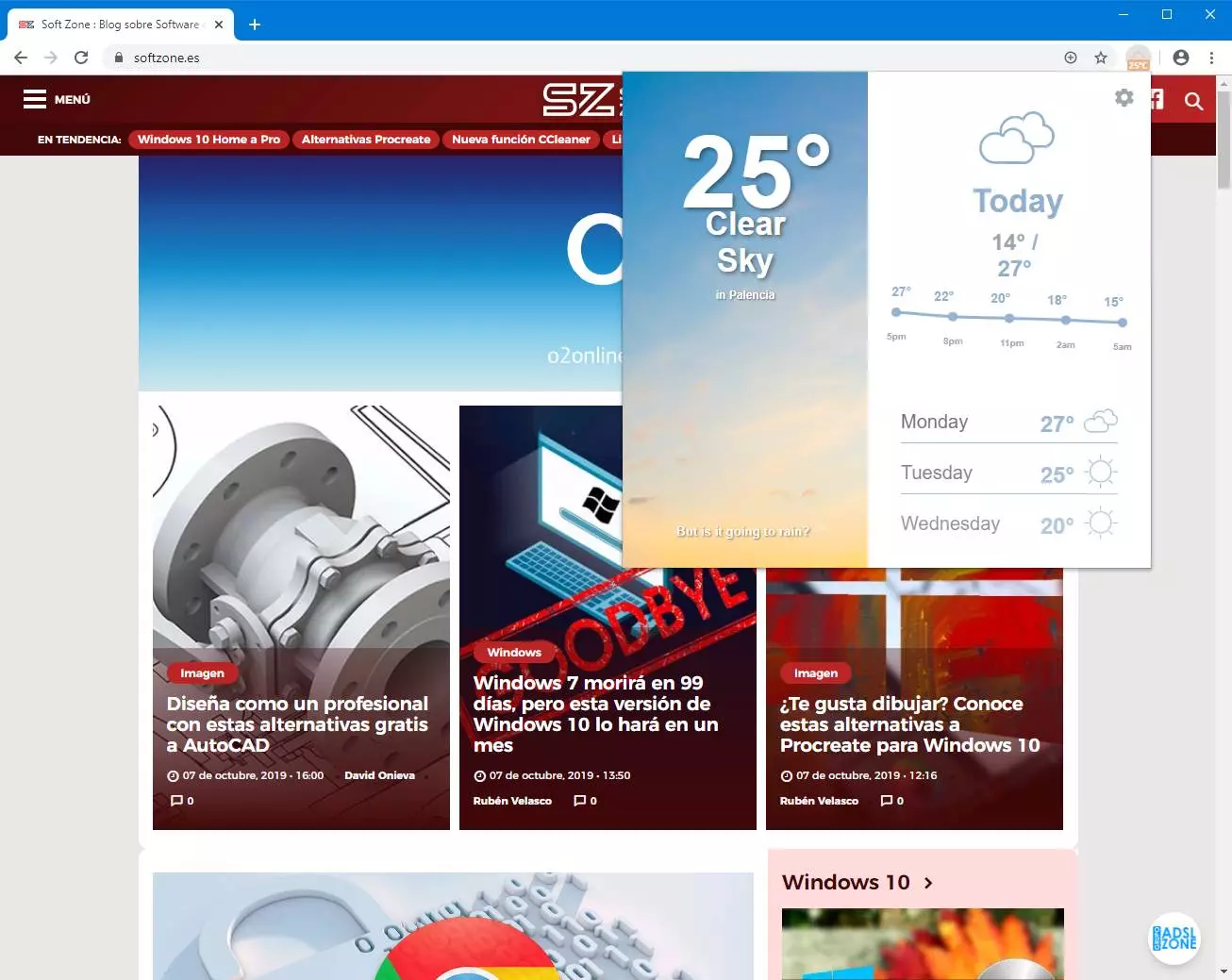 Prévisions météo pour Google Chrome