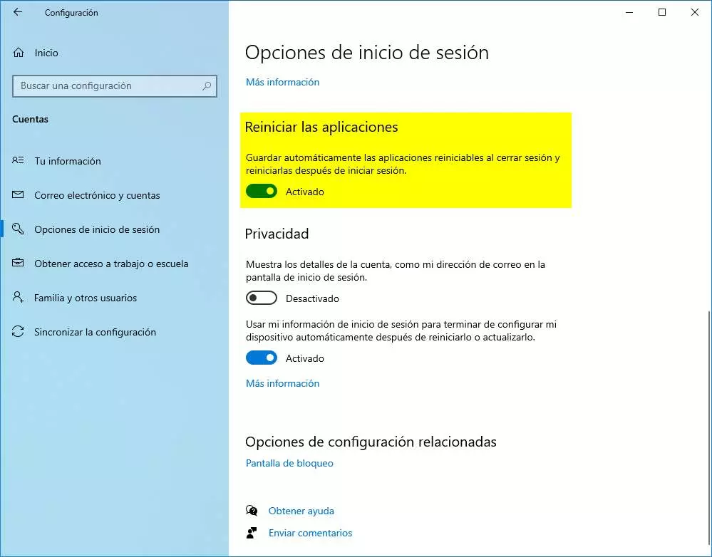 Riavvia le app UWP Windows 10