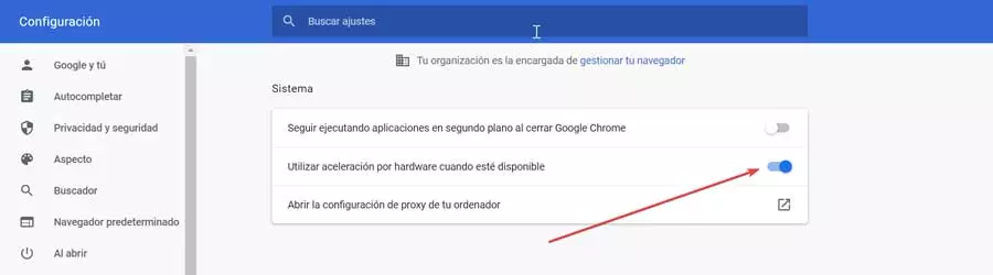 Chrome Use aceleração de hardware quando disponível