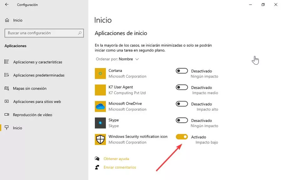 Aplicacións de inicio en Windows 10