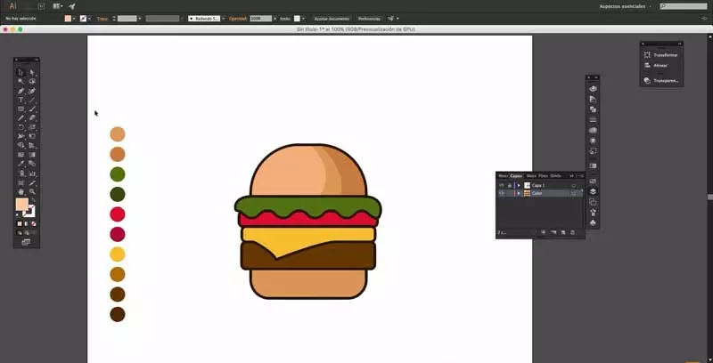 Adobe Illustrator əsas menyusu