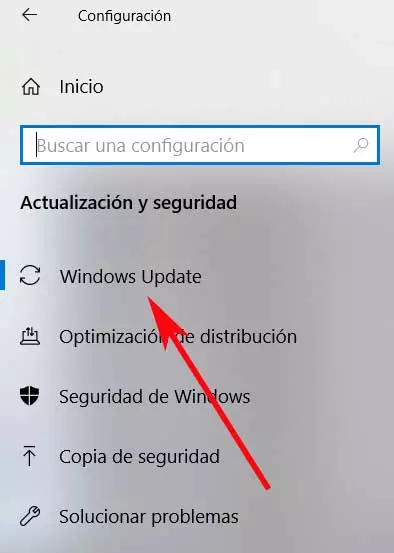opcións de actualización de windows