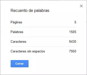 Contor de cuvinte Google Docs