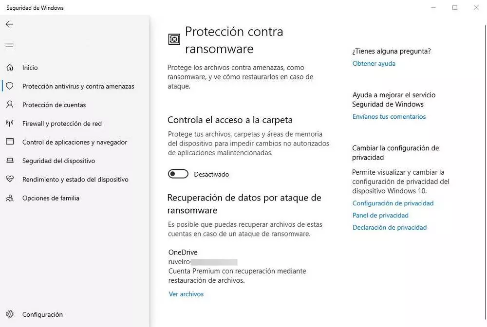 Windows డిఫెండర్ - Ransomware రక్షణ