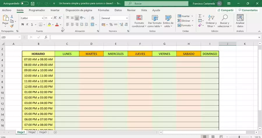 กำหนดการ Excel ที่ง่ายและใช้งานได้จริง
