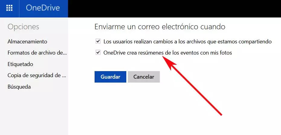 notifiche Funzionalità di OneDrive