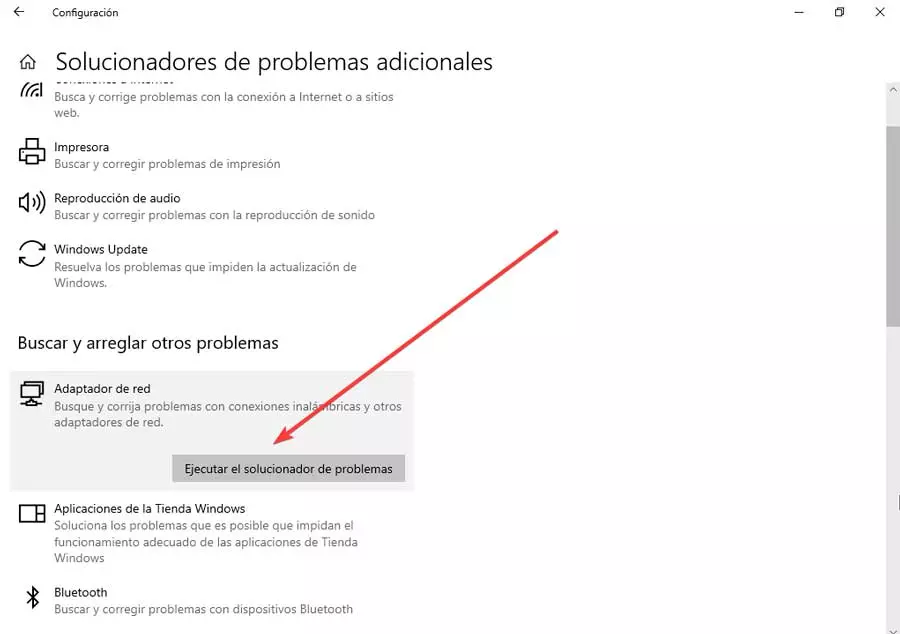 Solucionador de problemas de adaptador de rede no Windows 10