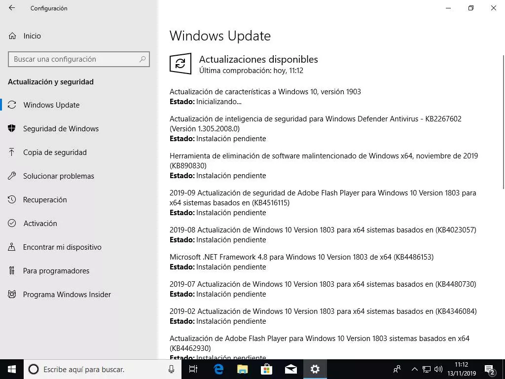 Upgrade Windows 10 1803 op 2019