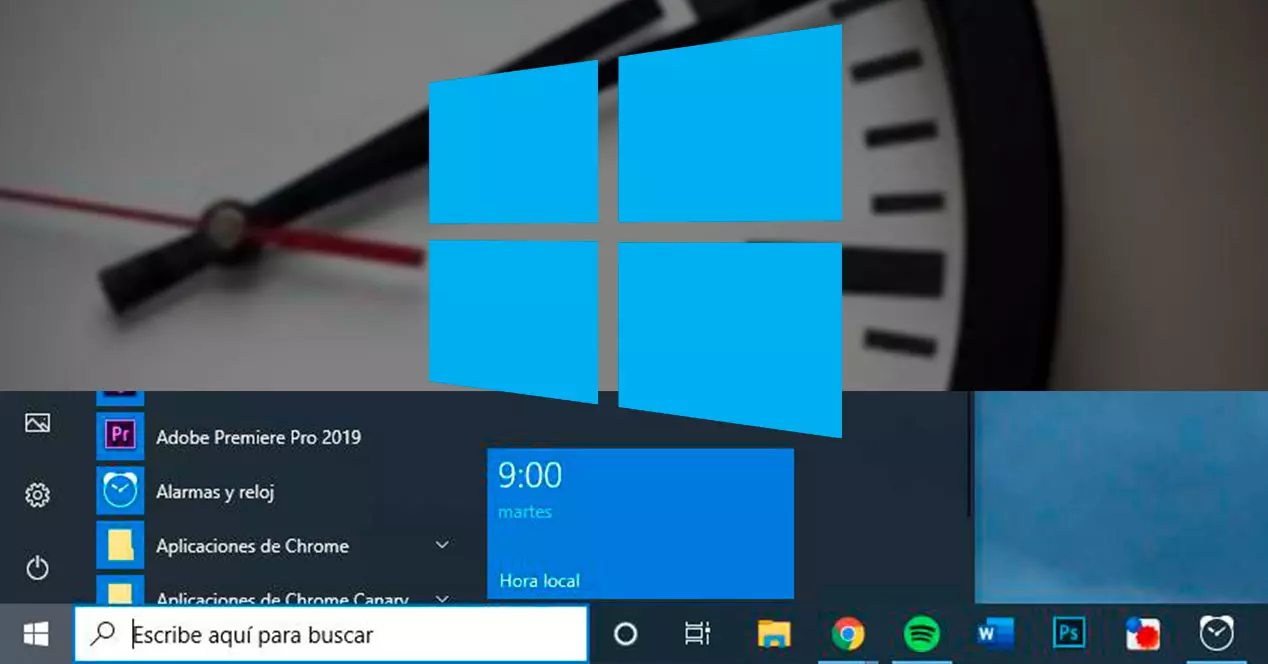 ساعت شروع W10