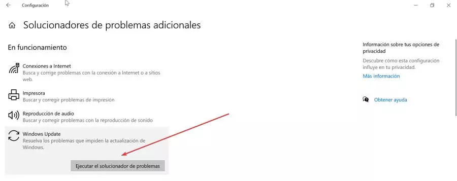 Solucionador de problemas de execução do Windows Update