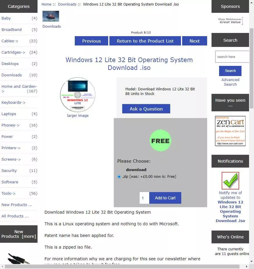 Windows 12 32 giotán - falsa