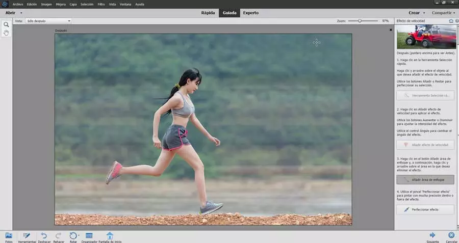 Effet de vitesse dans Photoshop Elements