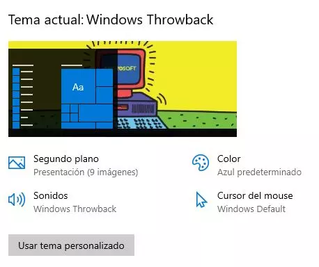 Properti tema Windows retro
