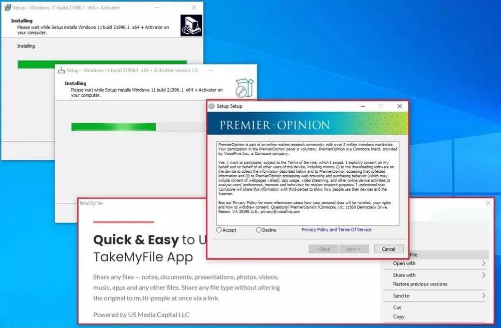 Installatur falz tal-Windows 11