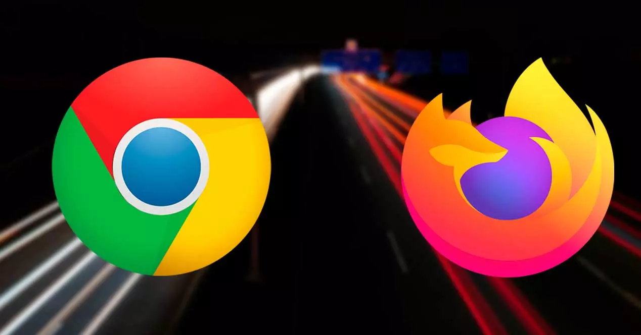 سرعة Chrome Firefox