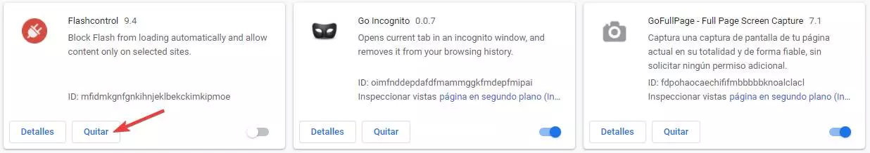 Uninstall chrome extension