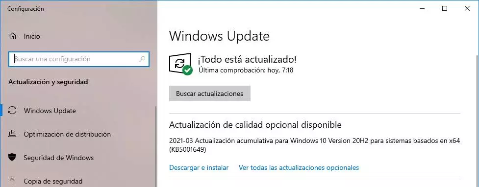 Tampal KB5001649 Windows 10