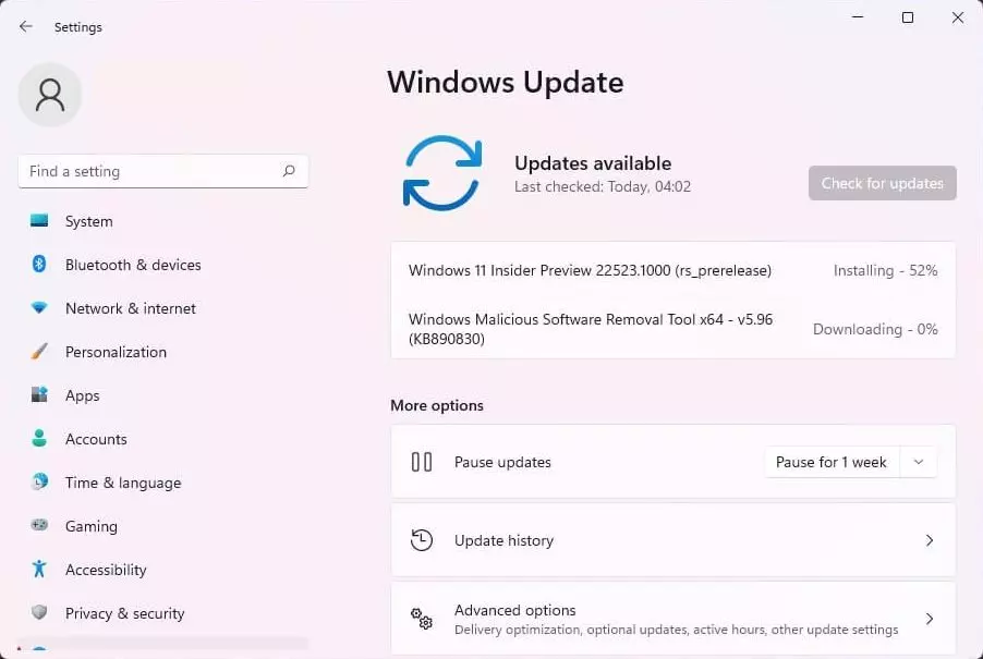 Windows 11 bản dựng 22523