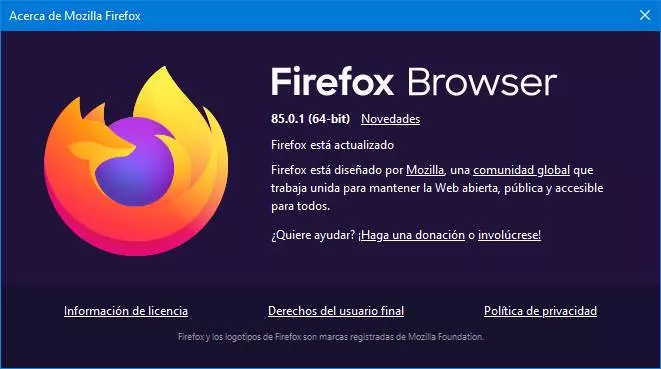 फायरफॉक्स 85.0.1
